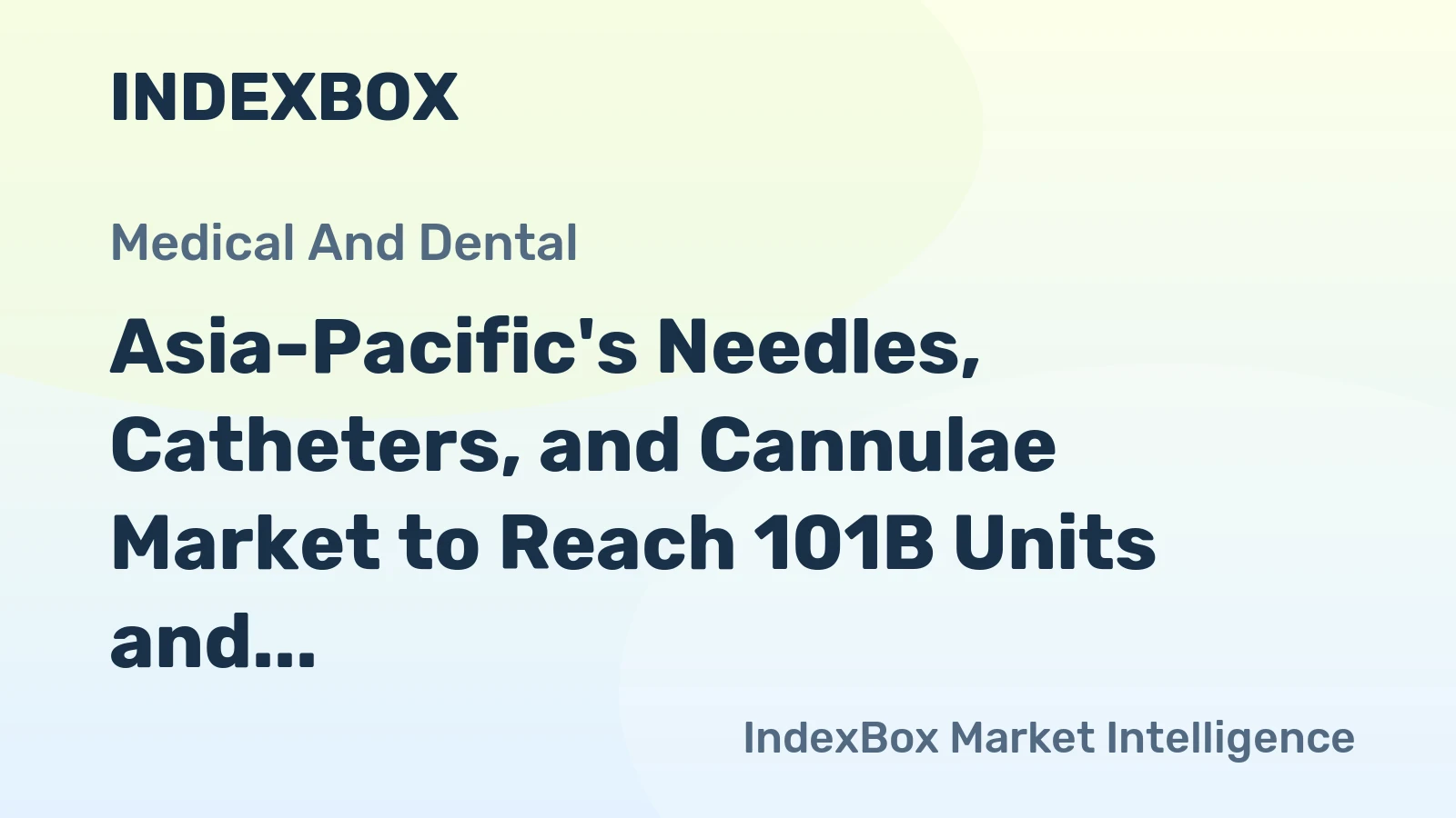 Asia-Pacific's Needles, Catheters, and Cannulae Market to Reach 101B Units and $41.5B by 2035