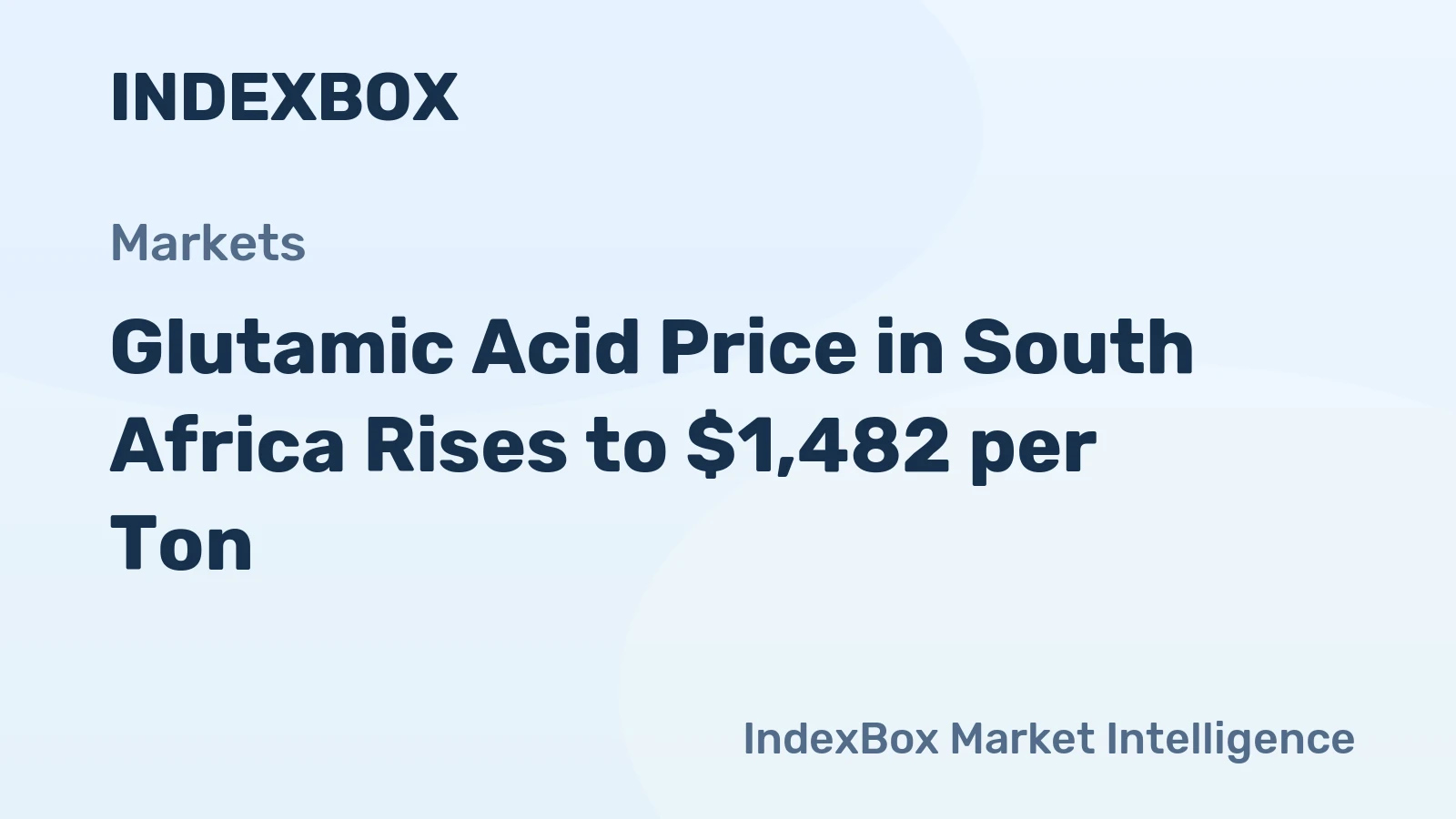 Glutamic Acid Price in South Africa Rises to $1,482 per Ton