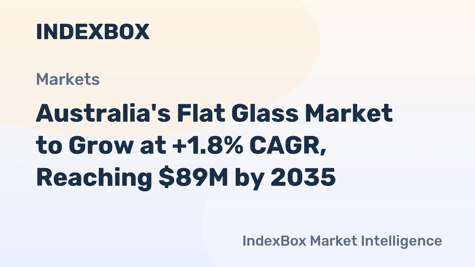 Australia's Flat Glass Market to Grow at +1.8% CAGR, Reaching $89M by 2035