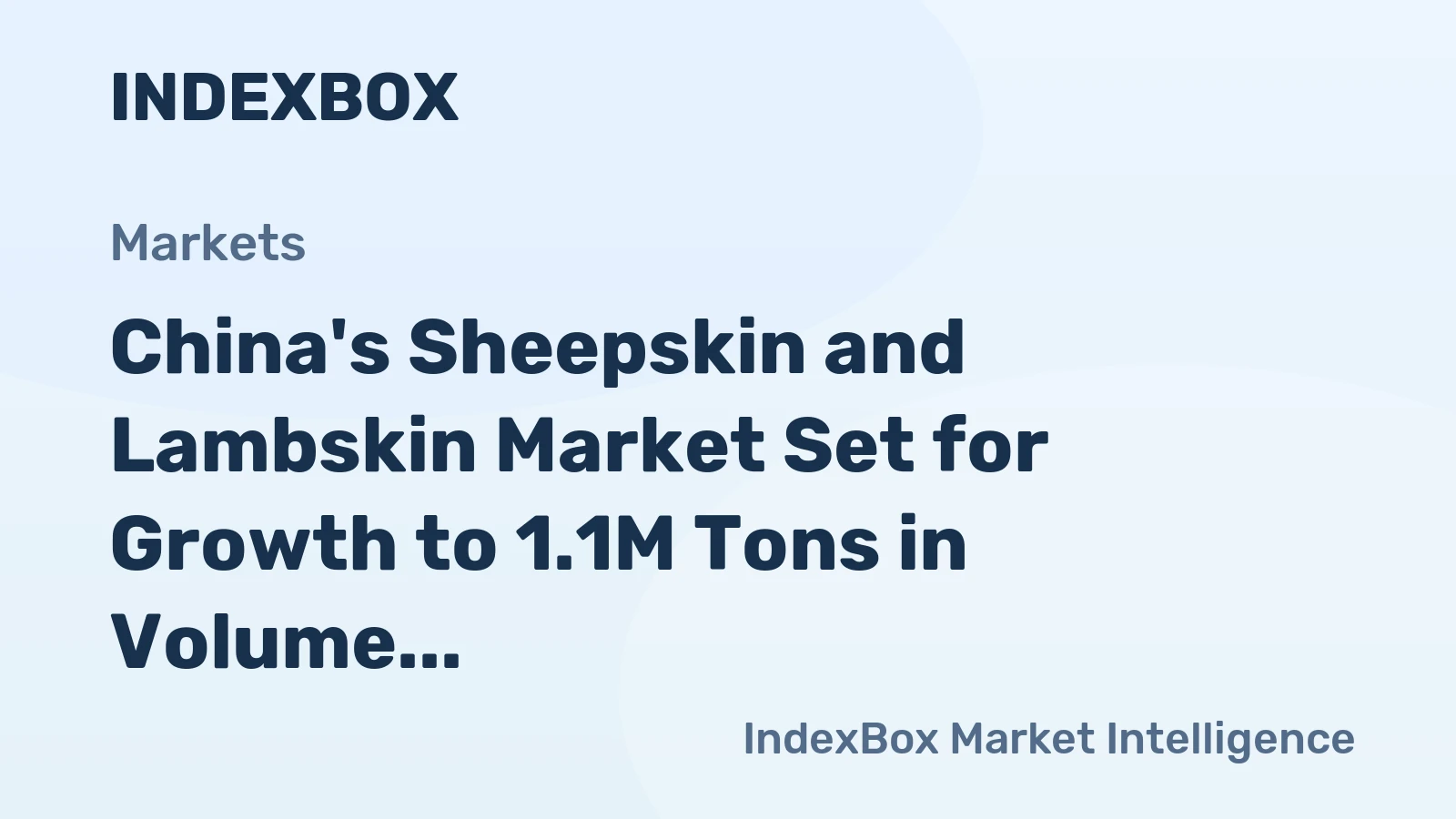 China's Sheepskin and Lambskin Market Set for Growth to 1.1M Tons in Volume and $2.2B in Value