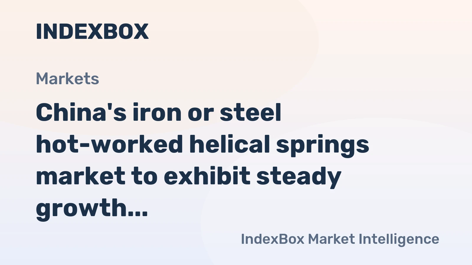 China's iron or steel hot-worked helical springs market to exhibit steady growth with a CAGR of +0.7% from 2024 to 2035