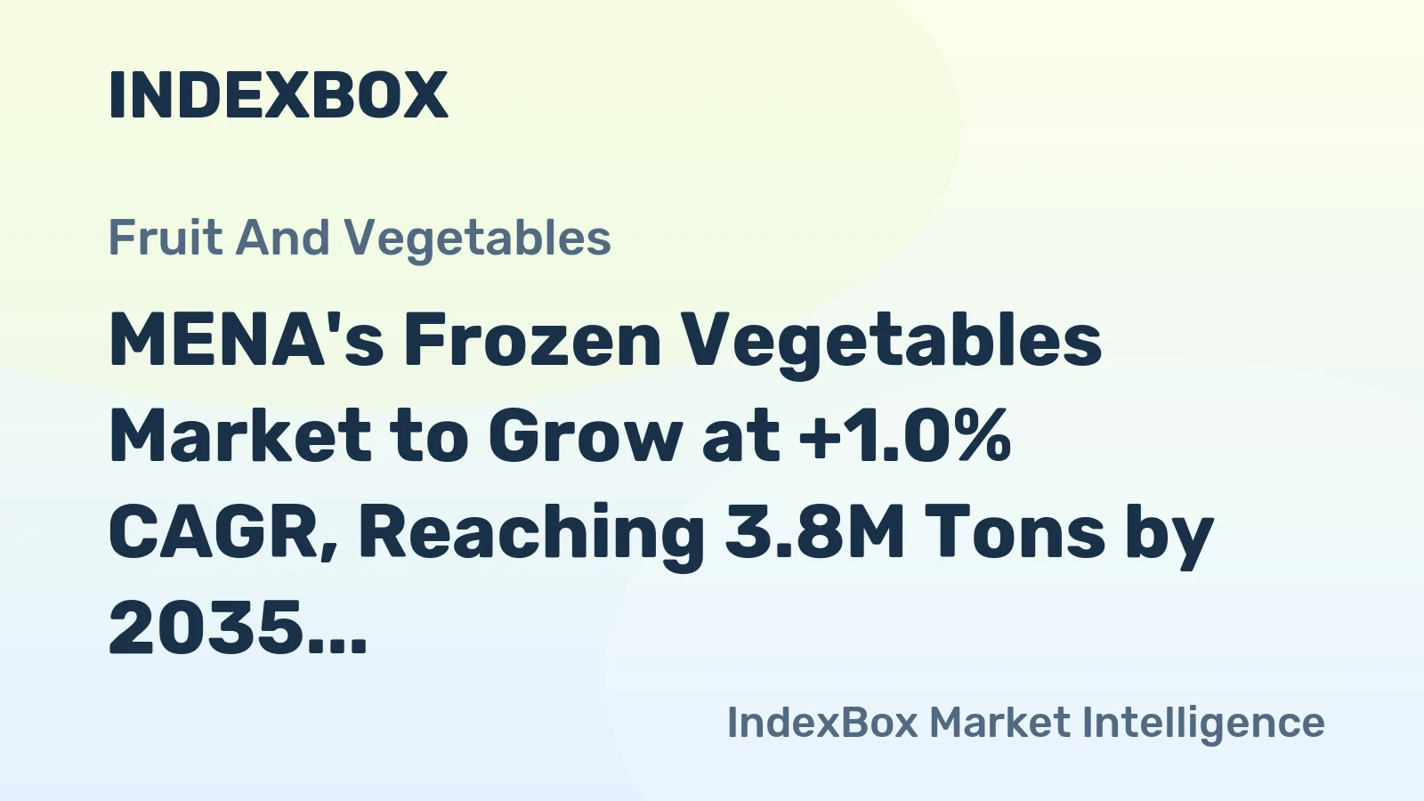MENA's Frozen Vegetables Market to Grow at +1.0% CAGR, Reaching 3.8M Tons by 2035