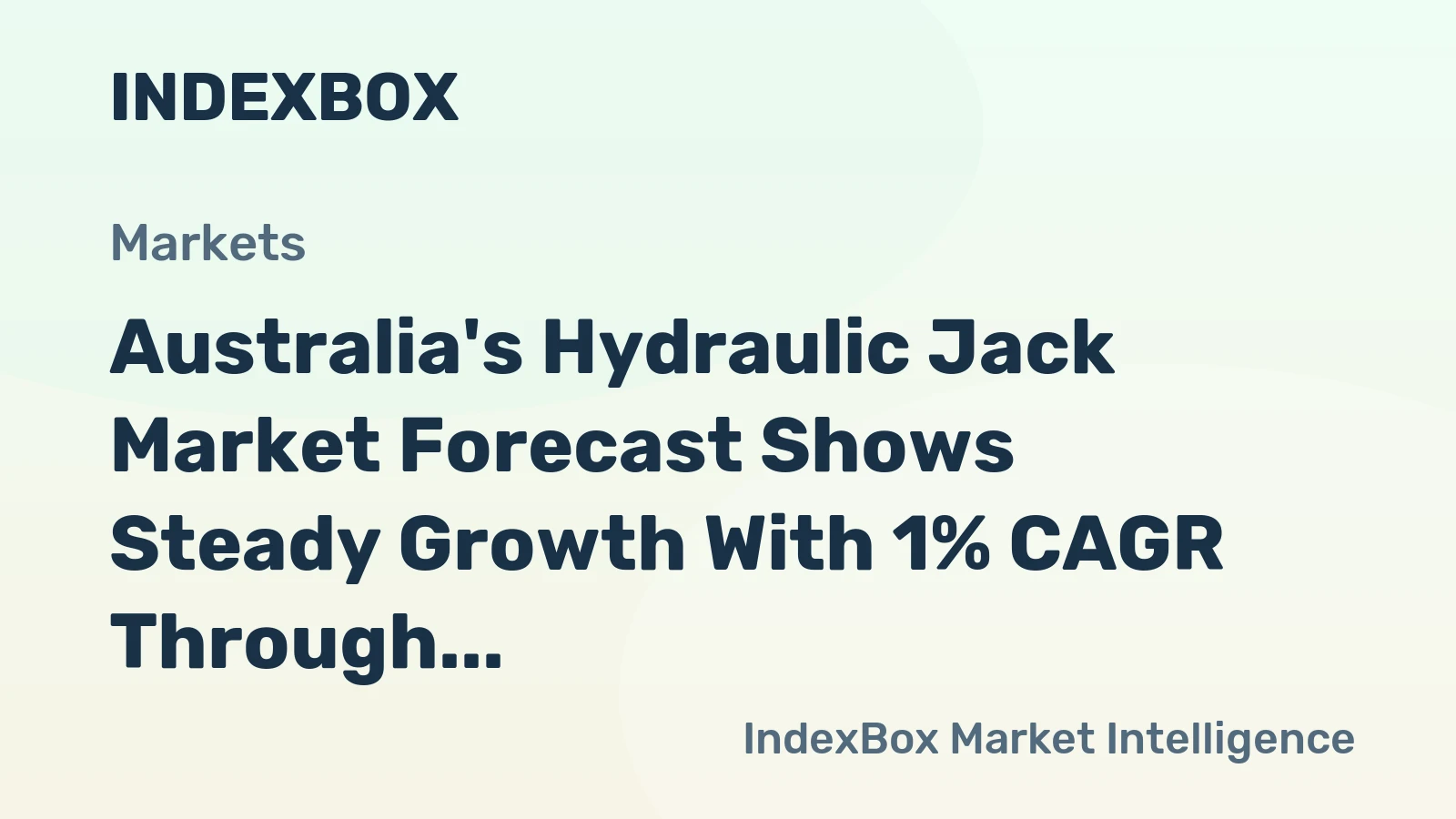 Australia's Hydraulic Jack Market Forecast Shows Steady Growth With 1% CAGR Through 2035