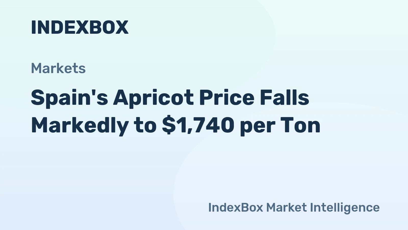 Spain's Apricot Price Falls Markedly to $1,740 per Ton