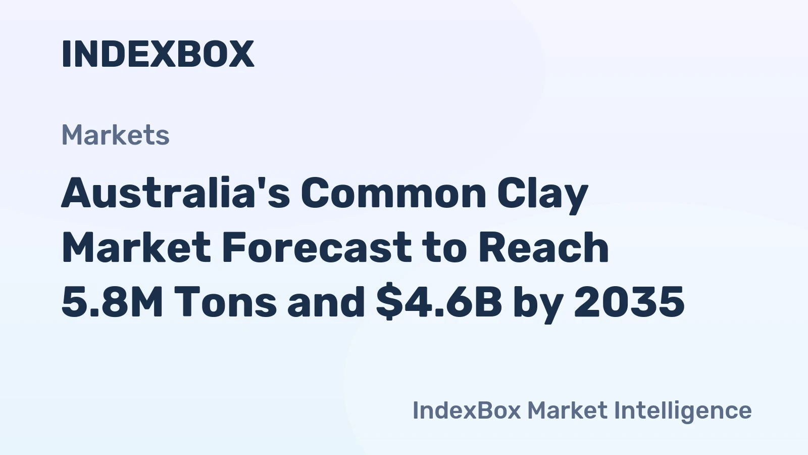 Australia's Common Clay Market Forecast to Reach 5.8M Tons and $4.6B by 2035