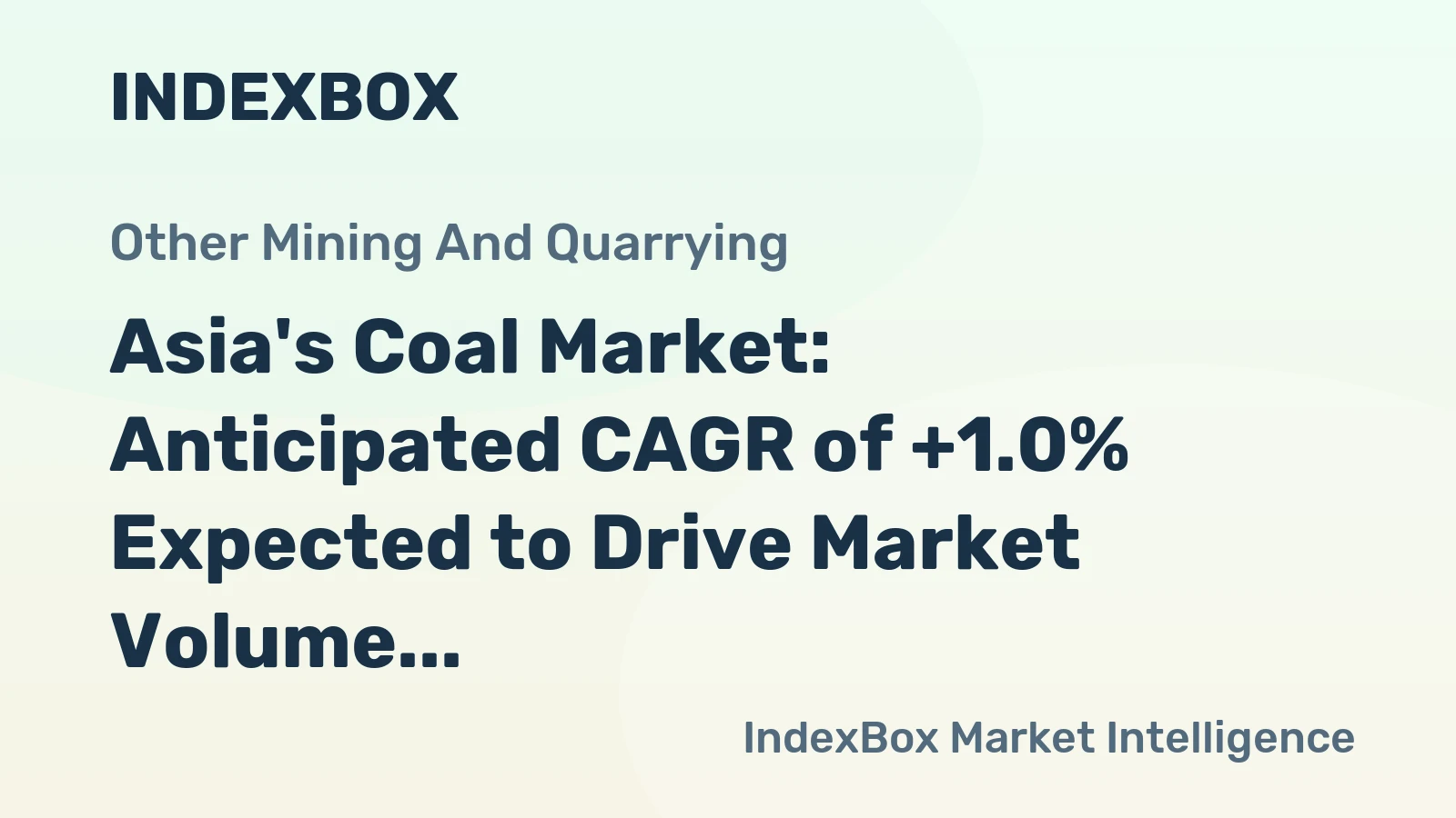 Asia's Coal Market: Anticipated CAGR of +1.0% Expected to Drive Market Volume to 7,836M Tons by 2035