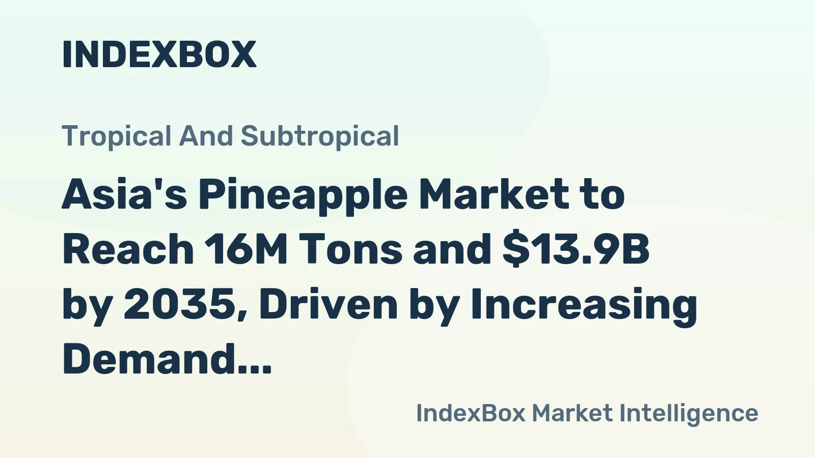 Asia's Pineapple Market to Reach 16M Tons and $13.9B by 2035, Driven by Increasing Demand in the Region