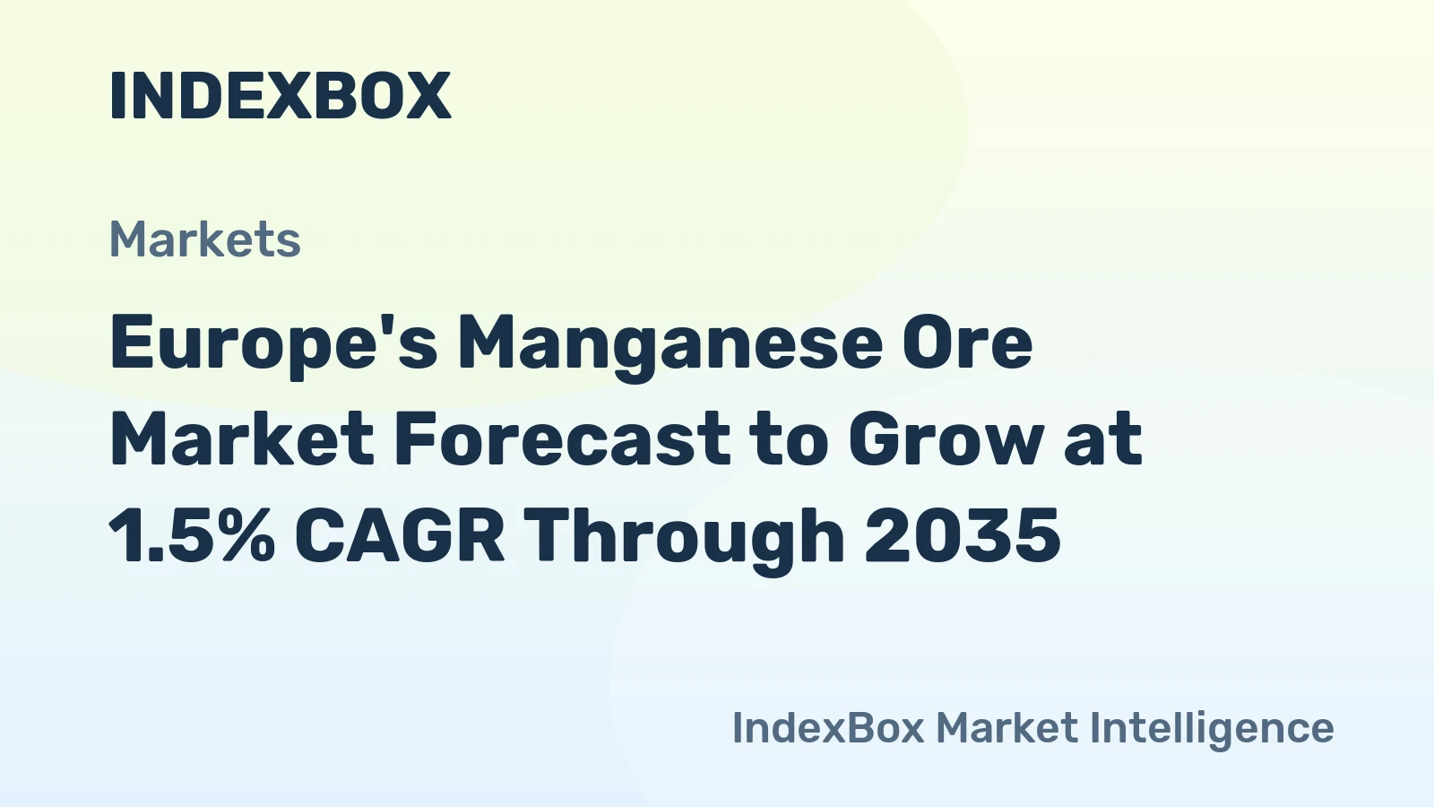 Europe's Manganese Ore Market Forecast to Grow at 1.5% CAGR Through 2035