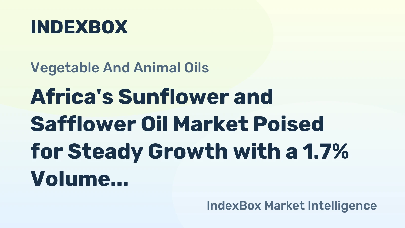 Africa's Sunflower and Safflower Oil Market Poised for Steady Growth with a 1.7% Volume CAGR Through 2035