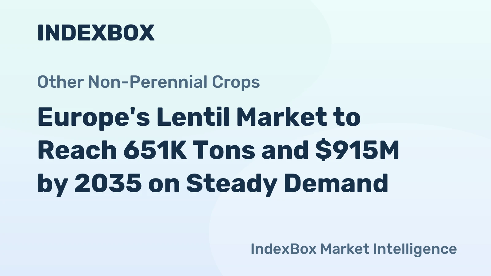 Europe's Lentil Market to Reach 651K Tons and $915M by 2035 on Steady Demand