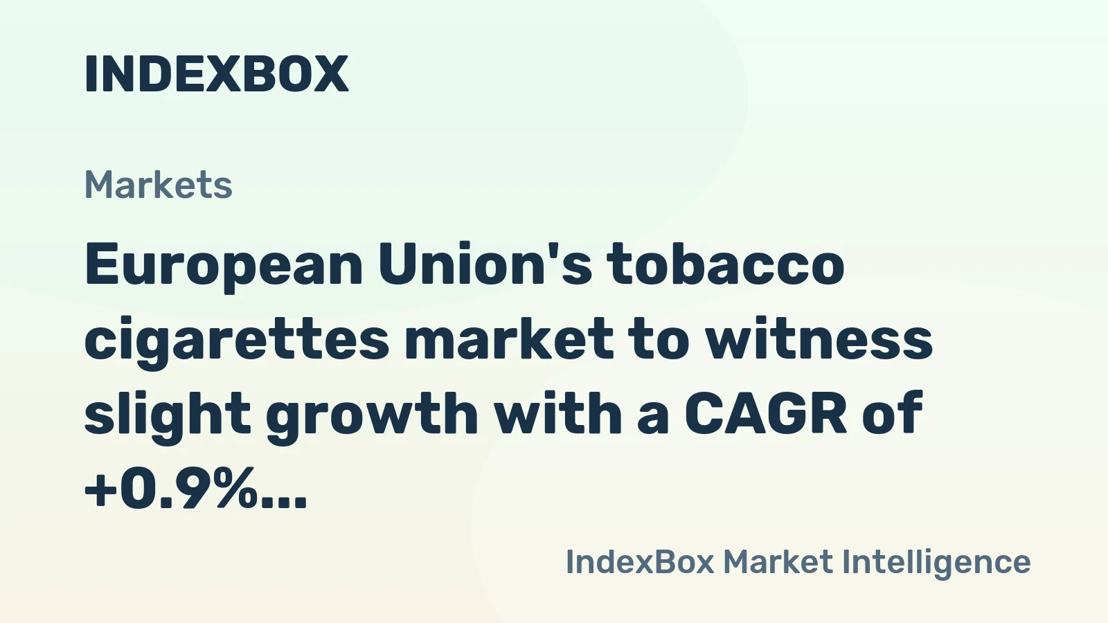 European Union's tobacco cigarettes market to witness slight growth with a CAGR of +0.9% from 2024 to 2035
