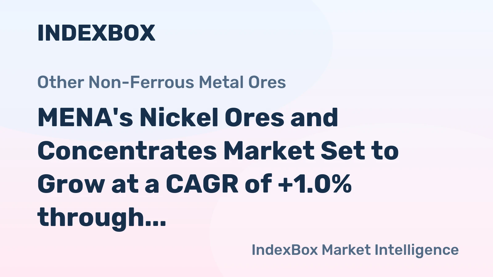 MENA's Nickel Ores and Concentrates Market Set to Grow at a CAGR of +1.0% through 2035, Reaching $312M