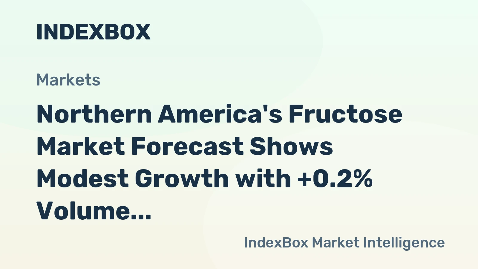 Northern America's Fructose Market Forecast Shows Modest Growth with +0.2% Volume CAGR