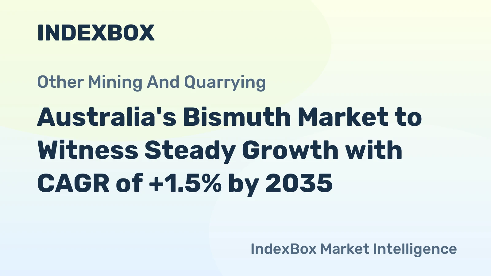 Australia's Bismuth Market to Witness Steady Growth with CAGR of +1.5% by 2035