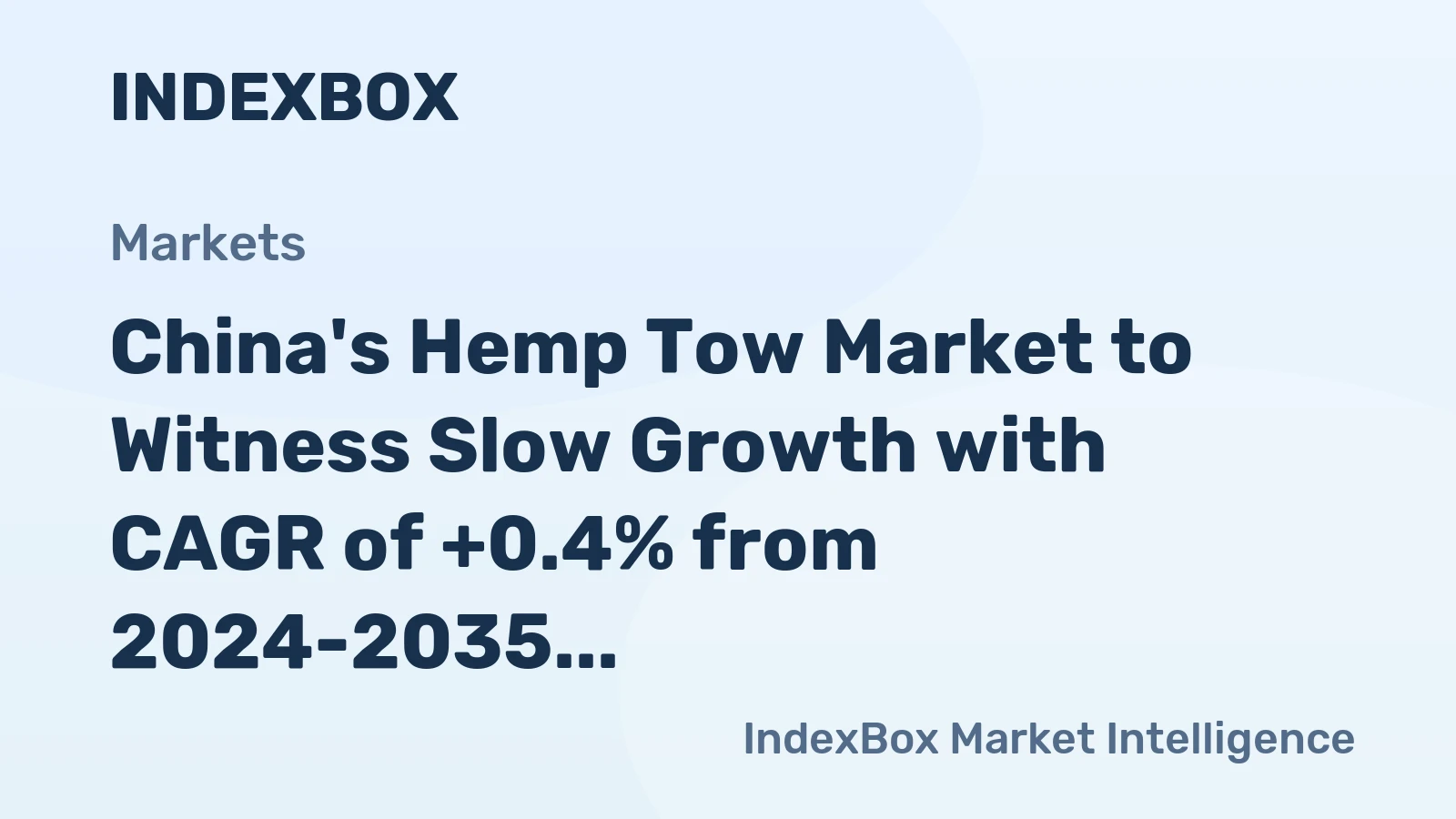 China's Hemp Tow Market to Witness Slow Growth with CAGR of +0.4% from 2024-2035