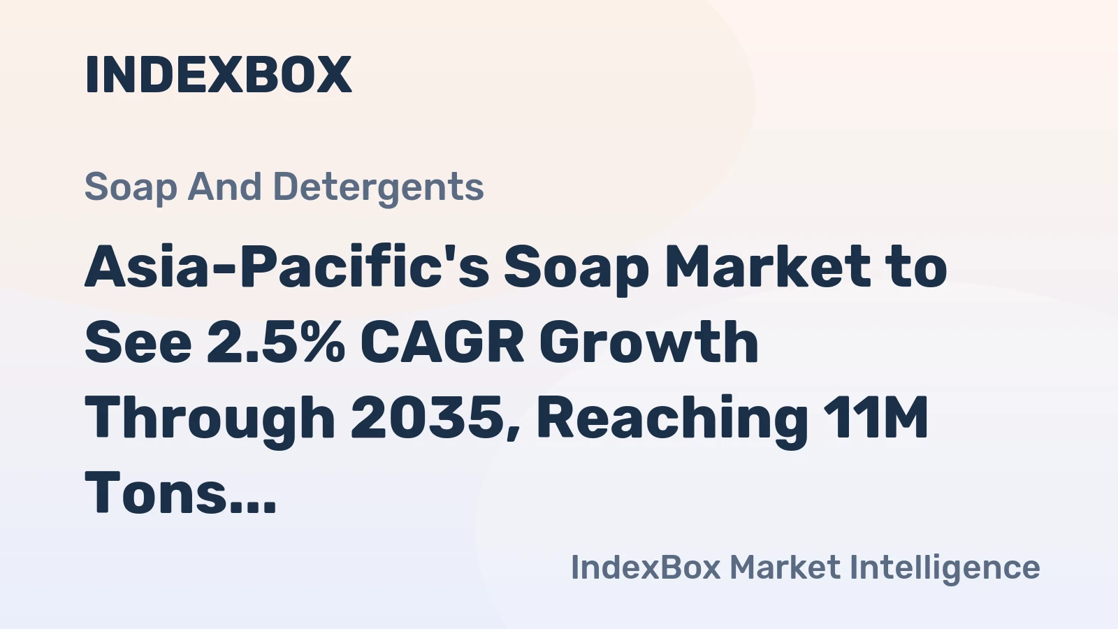 Asia-Pacific's Soap Market to See 2.5% CAGR Growth Through 2035, Reaching 11M Tons