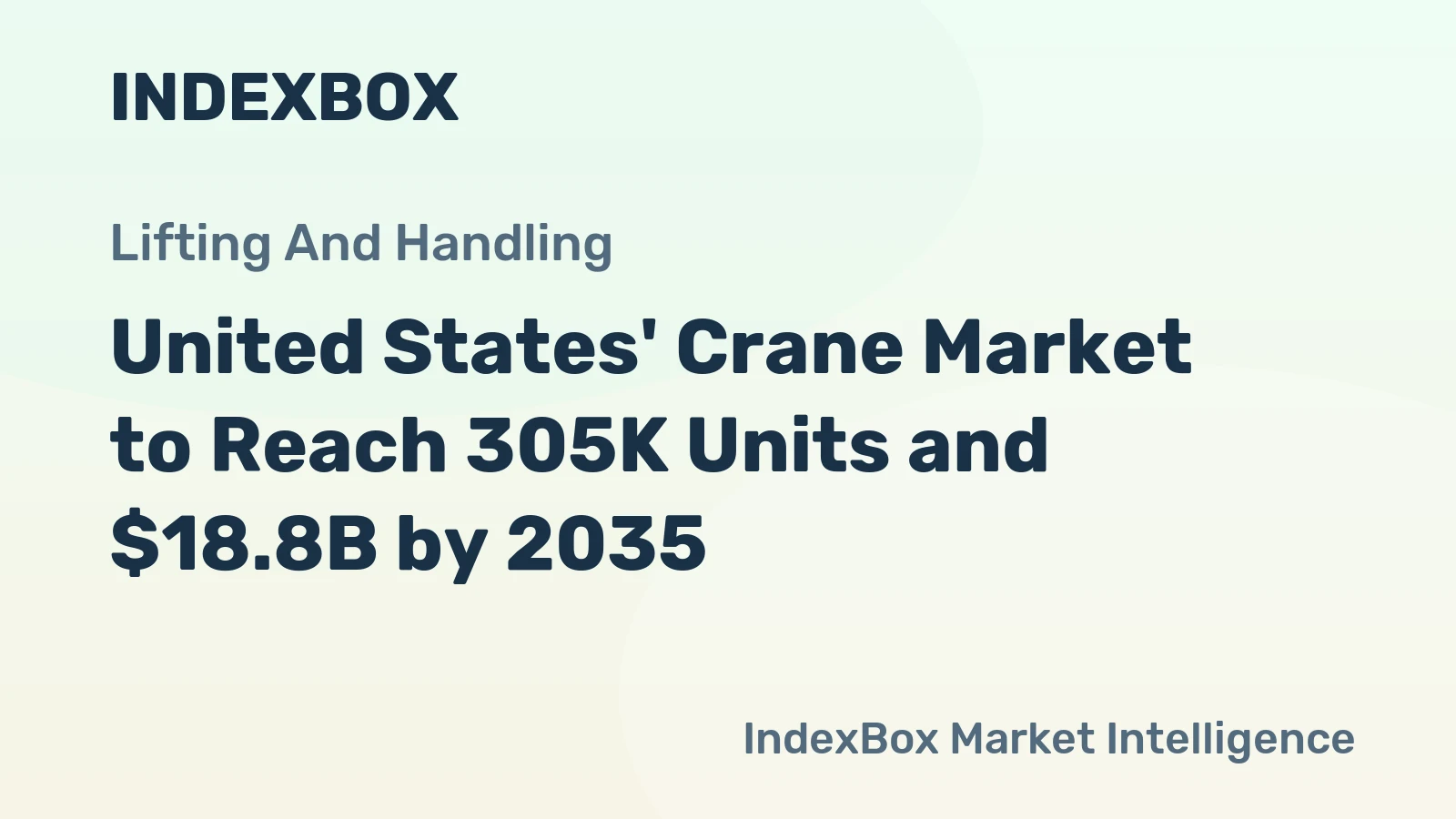 United States' Crane Market to Reach 305K Units and $18.8B by 2035