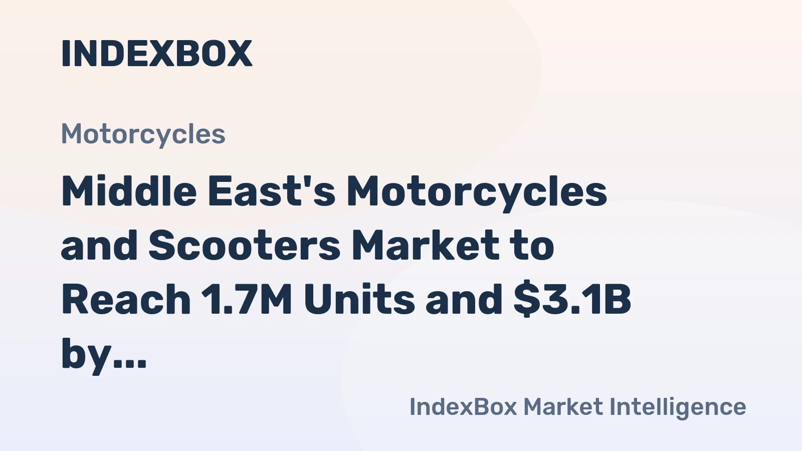 Middle East's Motorcycles and Scooters Market to Reach 1.7M Units and $3.1B by 2035
