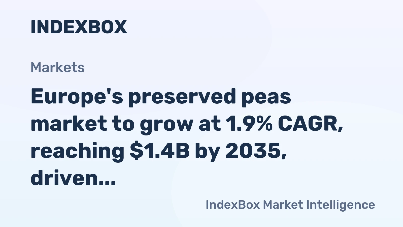 Europe's preserved peas market to grow at 1.9% CAGR, reaching $1.4B by 2035, driven by rising demand.