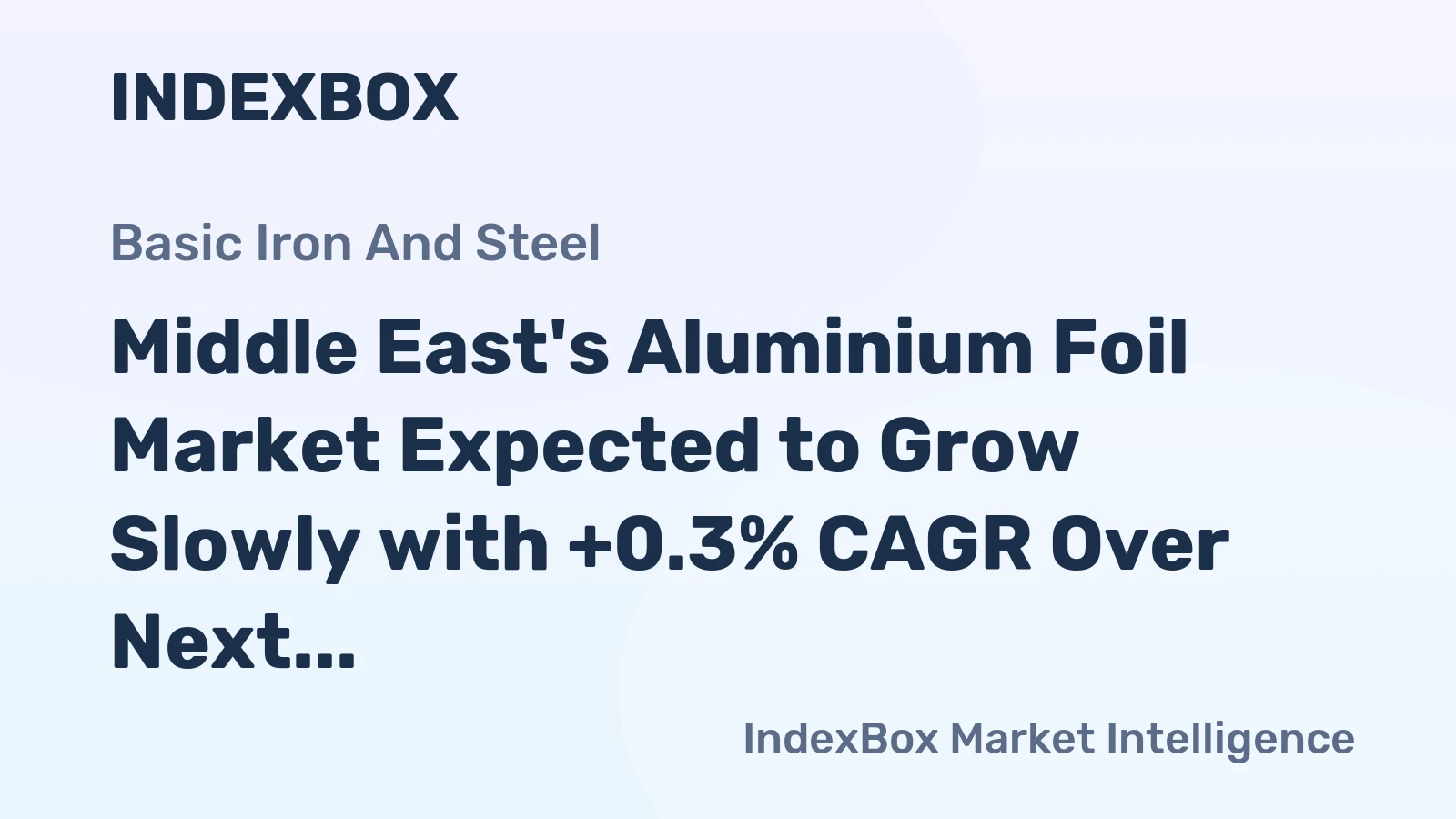Middle East's Aluminium Foil Market Expected to Grow Slowly with +0.3% CAGR Over Next Decade