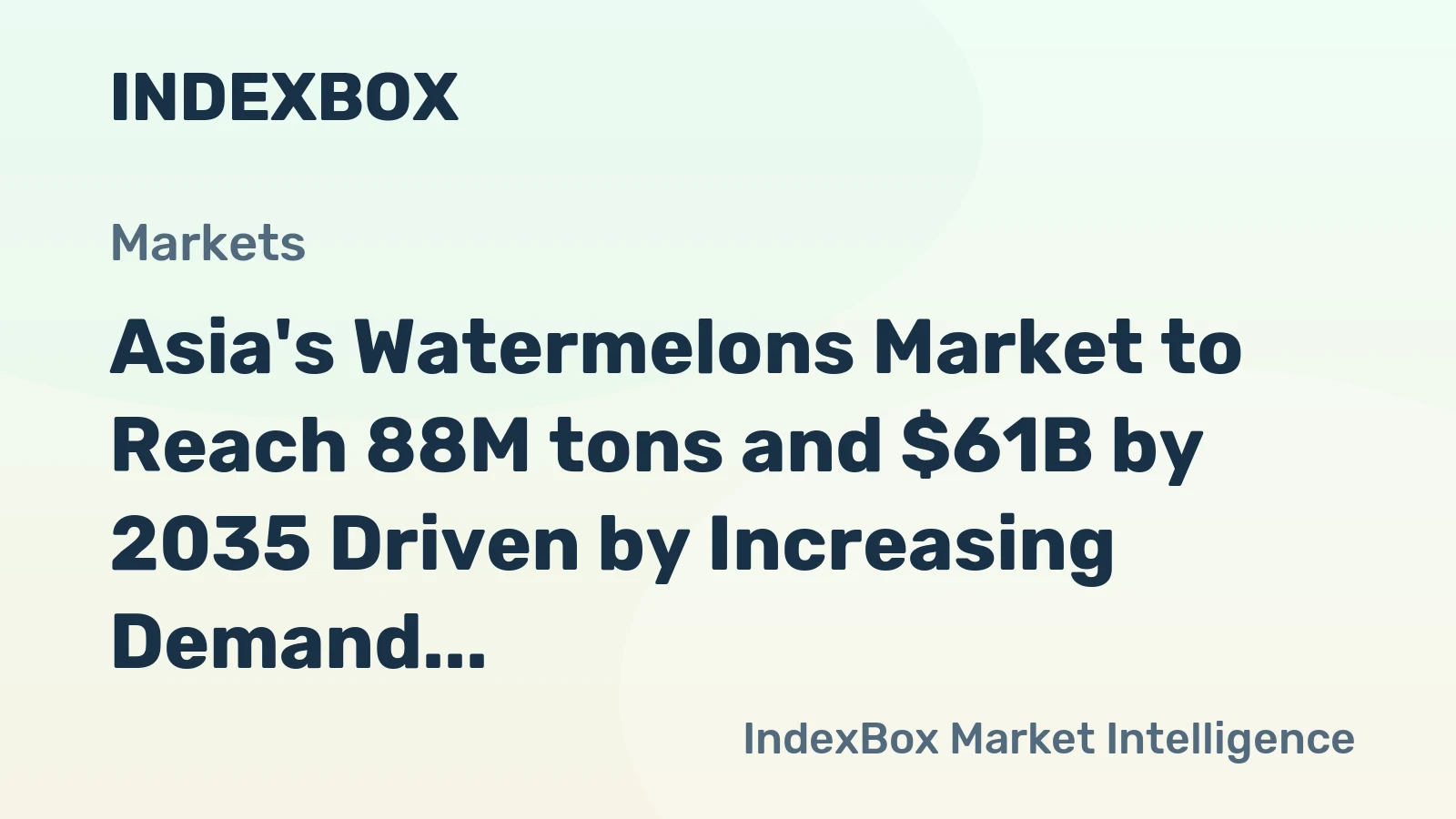 Asia's Watermelons Market to Reach 88M tons and $61B by 2035 Driven by Increasing Demand in Asia's