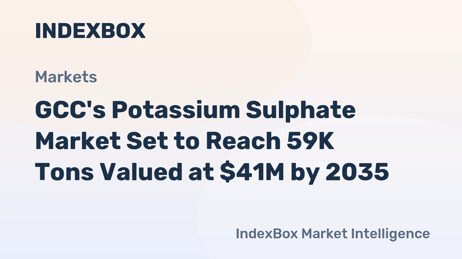 GCC's Potassium Sulphate Market Set to Reach 59K Tons Valued at $41M by 2035