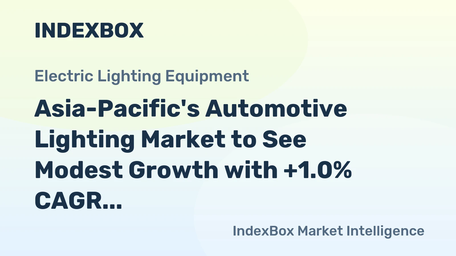 Asia-Pacific's Automotive Lighting Market to See Modest Growth with +1.0% CAGR