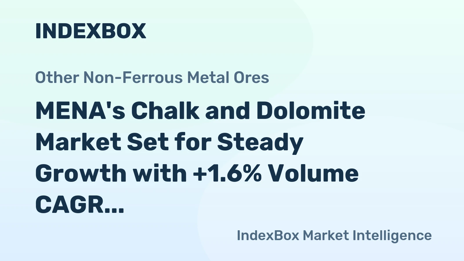 MENA's Chalk and Dolomite Market Set for Steady Growth with +1.6% Volume CAGR Through 2035