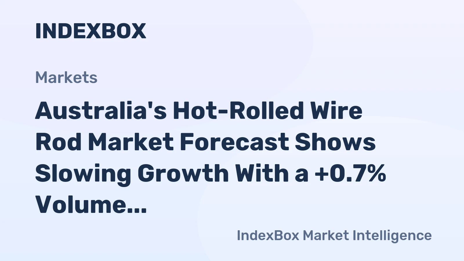 Australia's Hot-Rolled Wire Rod Market Forecast Shows Slowing Growth With a +0.7% Volume CAGR to 2035