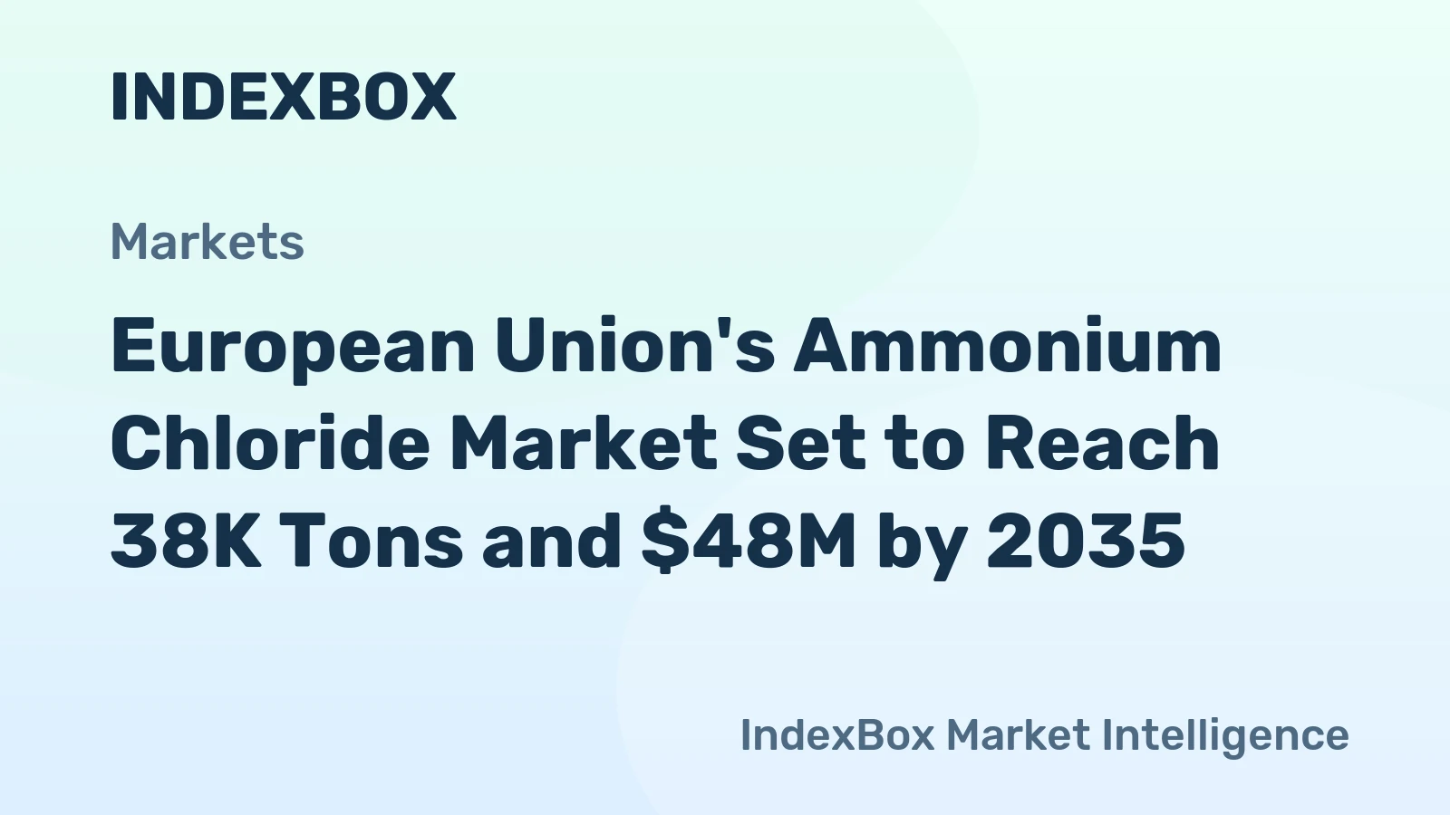 European Union's Ammonium Chloride Market Set to Reach 38K Tons and $48M by 2035