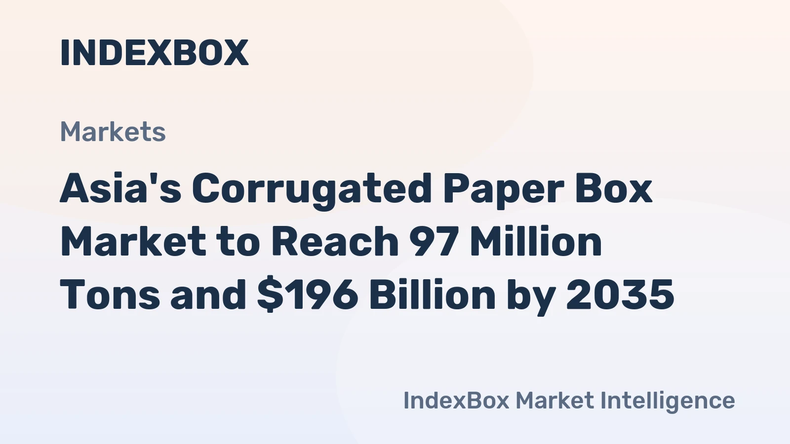 Asia's Corrugated Paper Box Market to Reach 97 Million Tons and $196 Billion by 2035