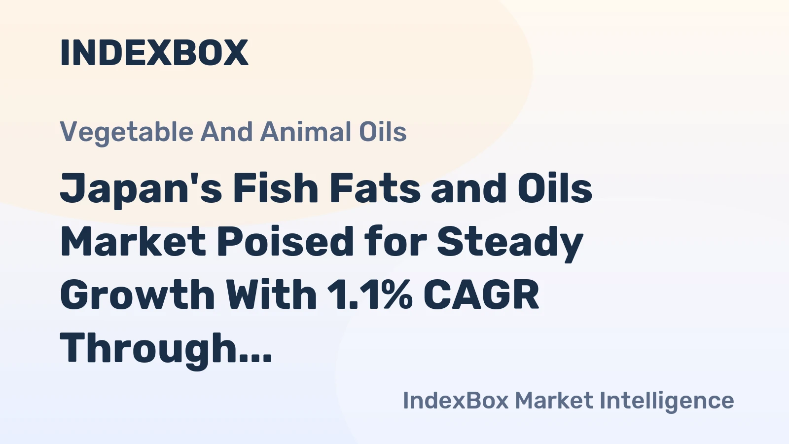 Japan's Fish Fats and Oils Market Poised for Steady Growth With 1.1% CAGR Through 2035