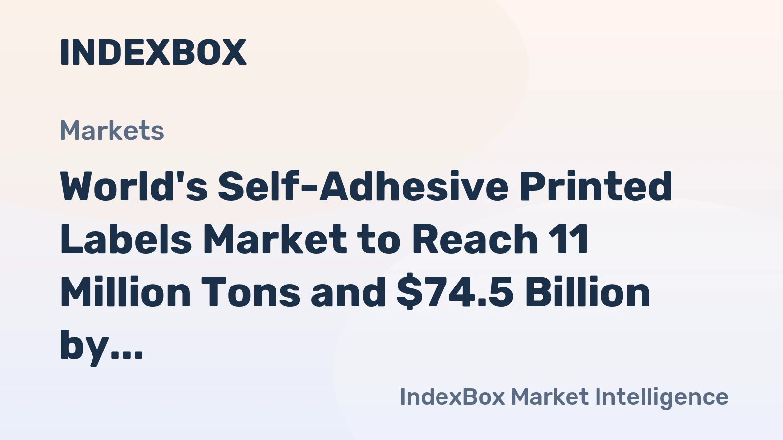 World's Self-Adhesive Printed Labels Market to Reach 11 Million Tons and $74.5 Billion by 2035