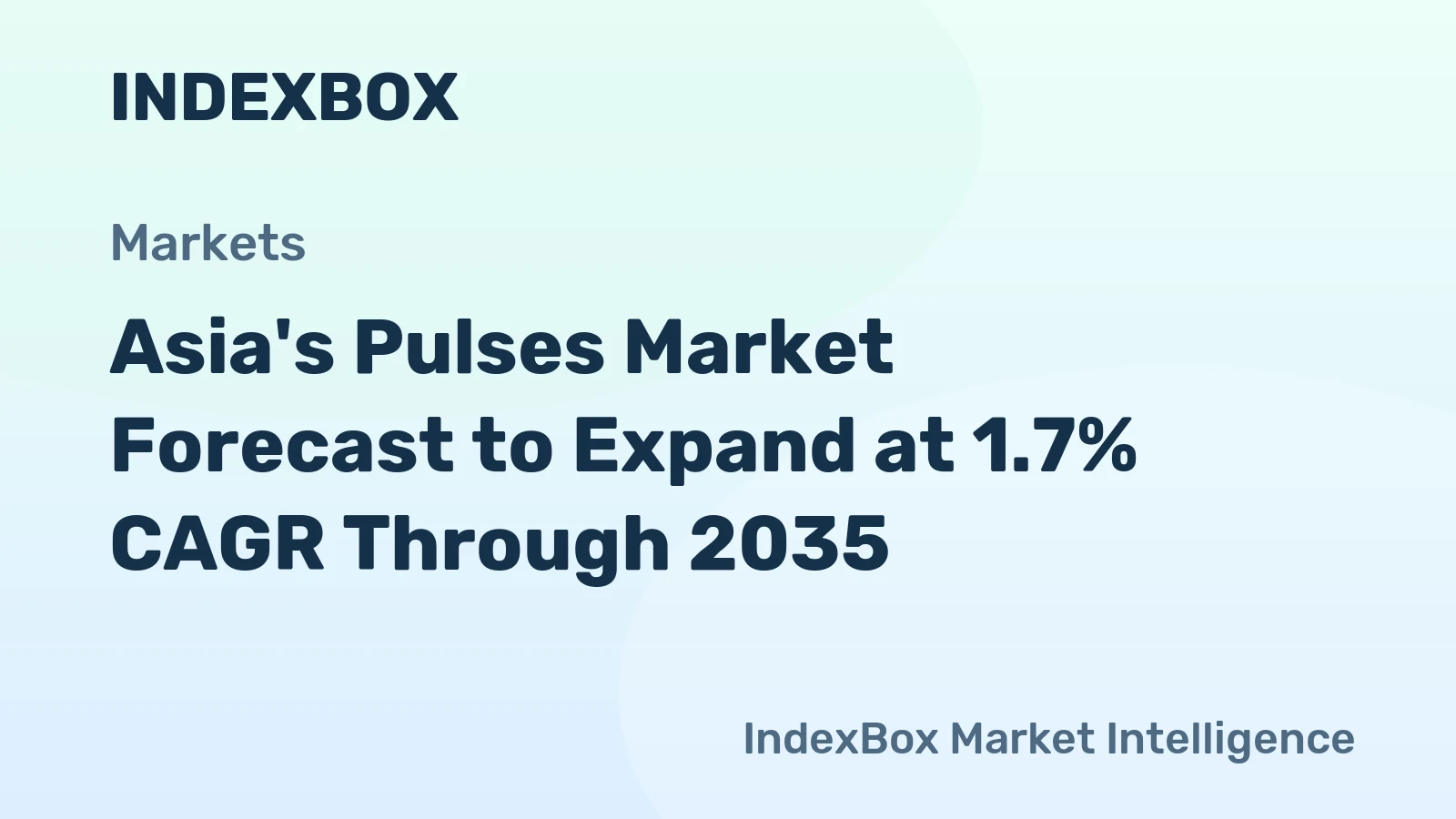 Asia's Pulses Market Forecast to Expand at 1.7% CAGR Through 2035