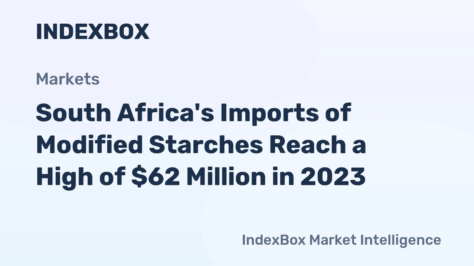 South Africa's Imports of Modified Starches Reach a High of $62 Million in 2023