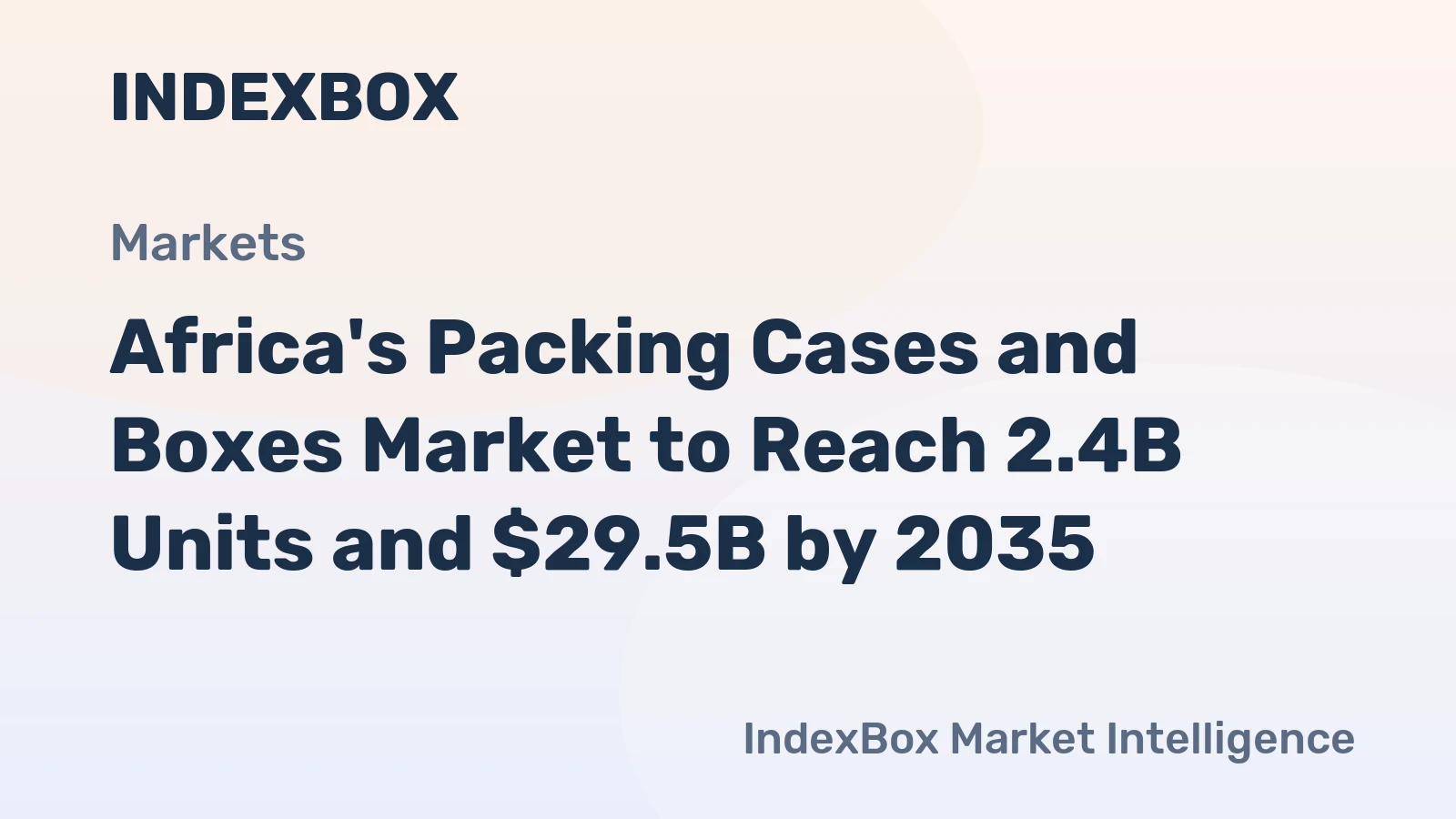 Africa's Packing Cases and Boxes Market to Reach 2.4B Units and $29.5B by 2035