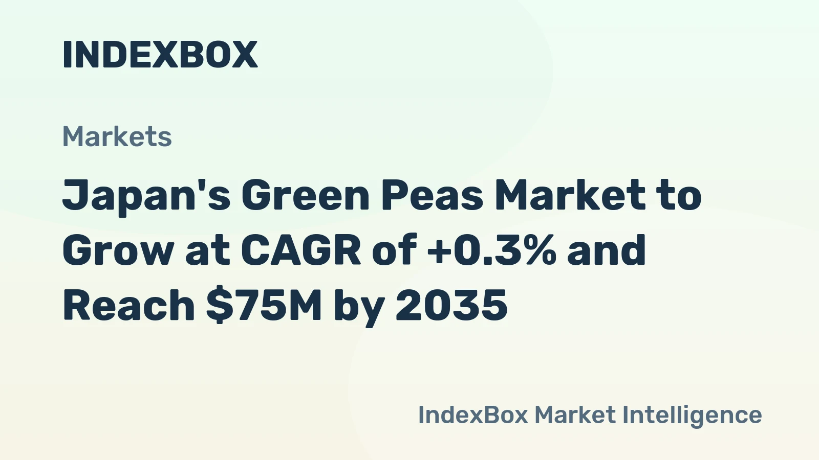 Japan's Green Peas Market to Grow at CAGR of +0.3% and Reach $75M by 2035