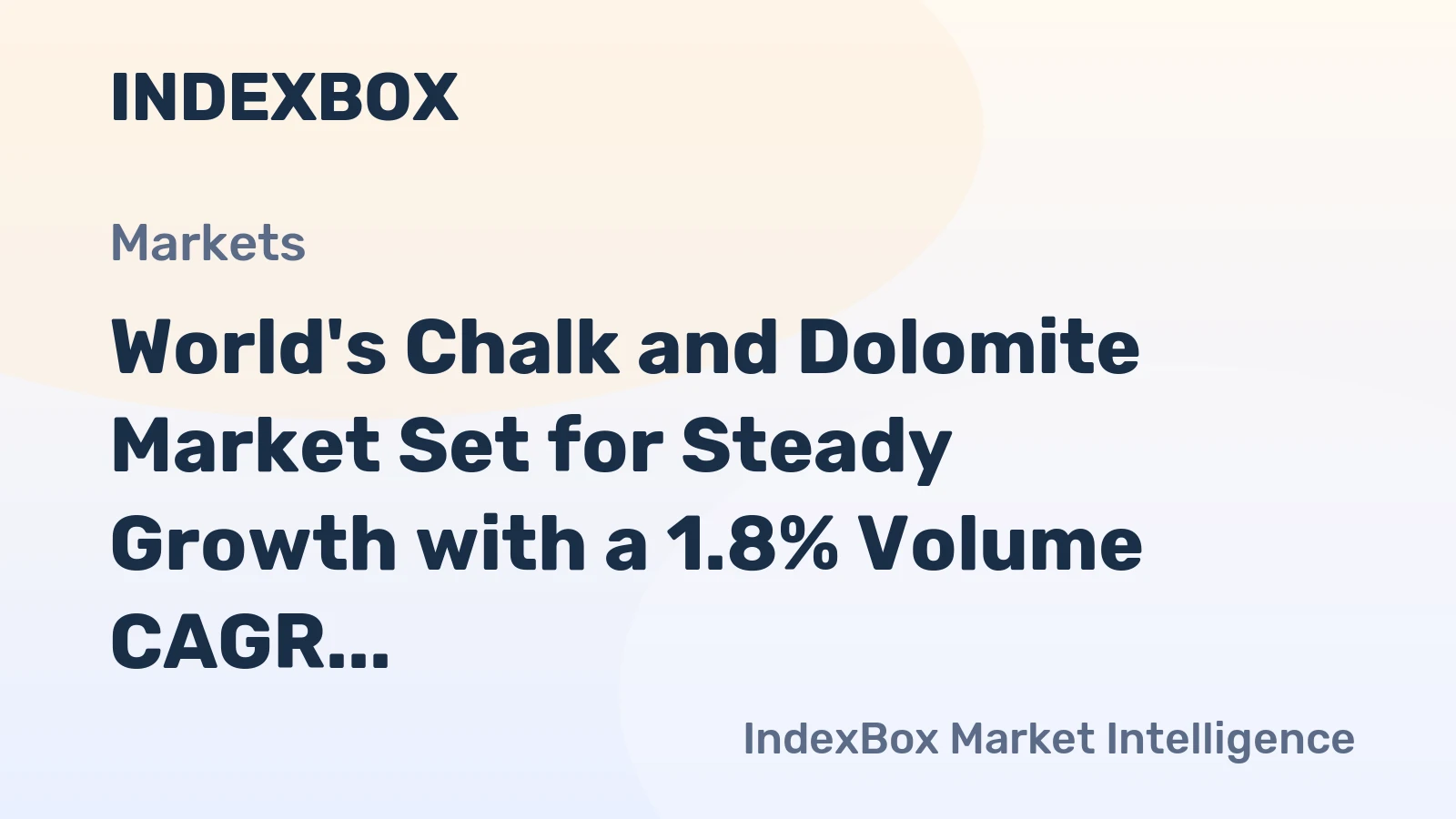 World's Chalk and Dolomite Market Set for Steady Growth with a 1.8% Volume CAGR Through 2035