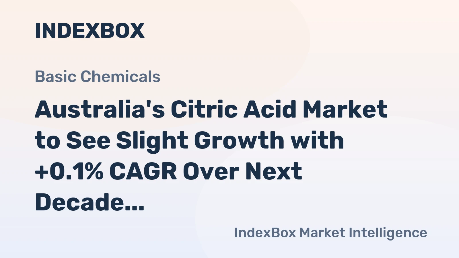 Australia's Citric Acid Market to See Slight Growth with +0.1% CAGR Over Next Decade