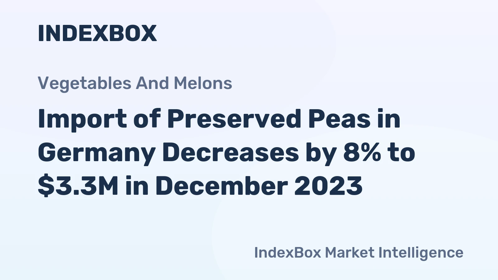 Import of Preserved Peas in Germany Decreases by 8% to $3.3M in December 2023