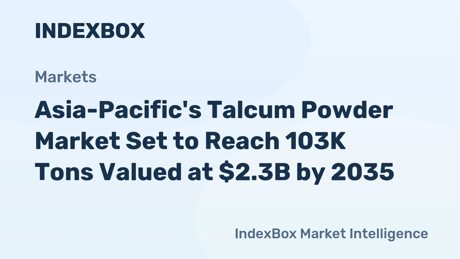 Asia-Pacific's Talcum Powder Market Set to Reach 103K Tons Valued at $2.3B by 2035