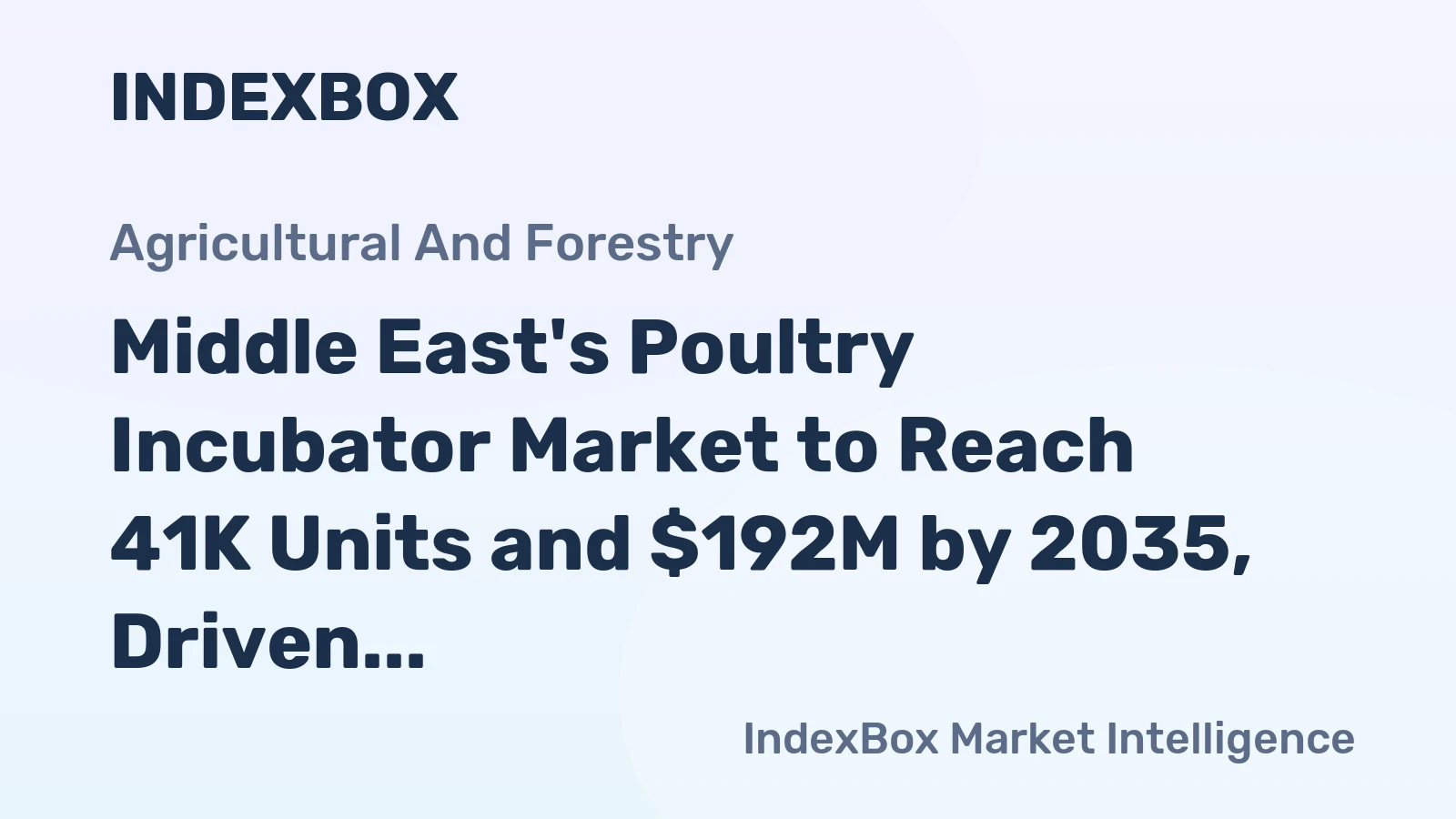 Middle East's Poultry Incubator Market to Reach 41K Units and $192M by 2035, Driven by Rising Demand