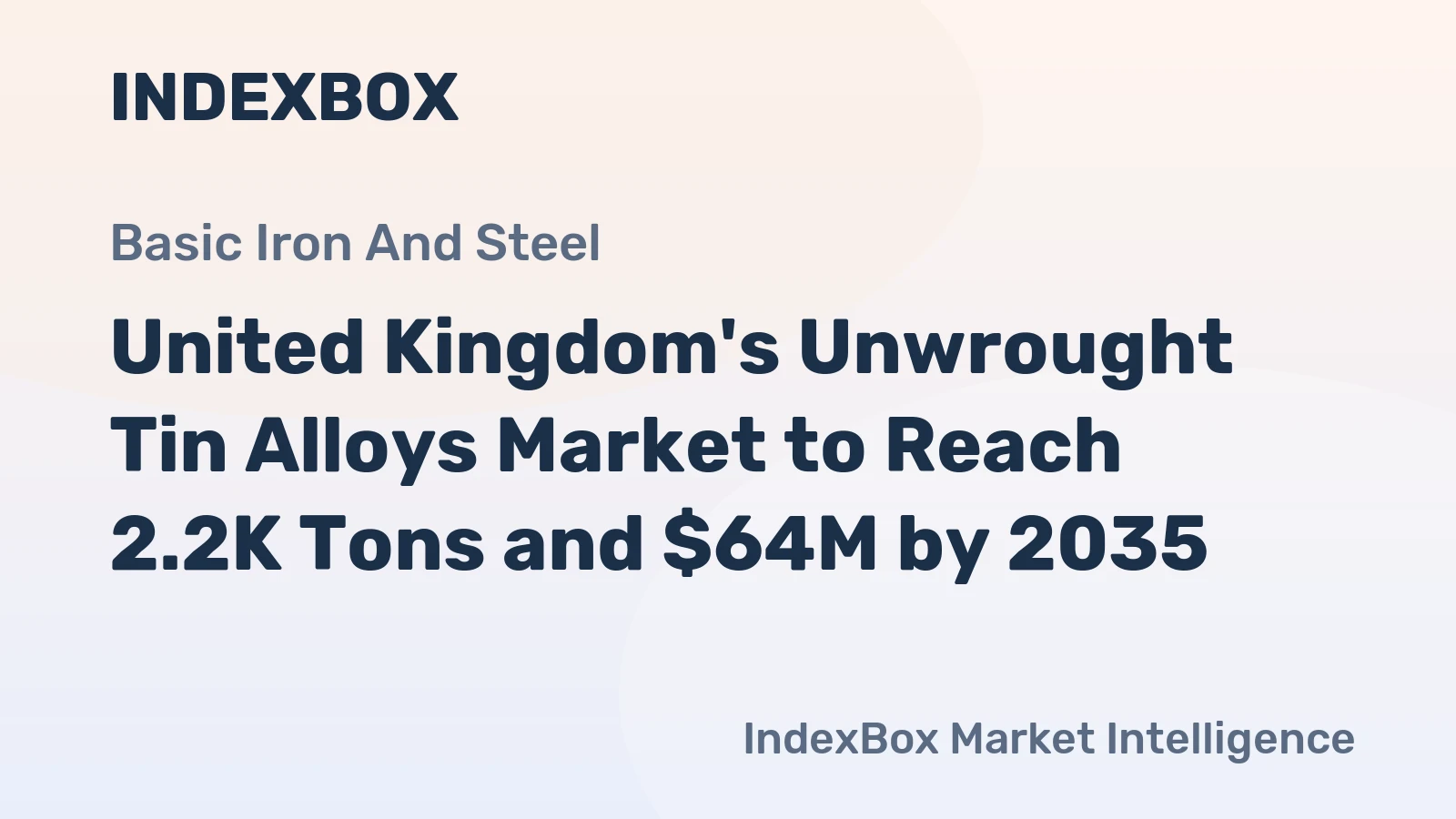 United Kingdom's Unwrought Tin Alloys Market to Reach 2.2K Tons and $64M by 2035