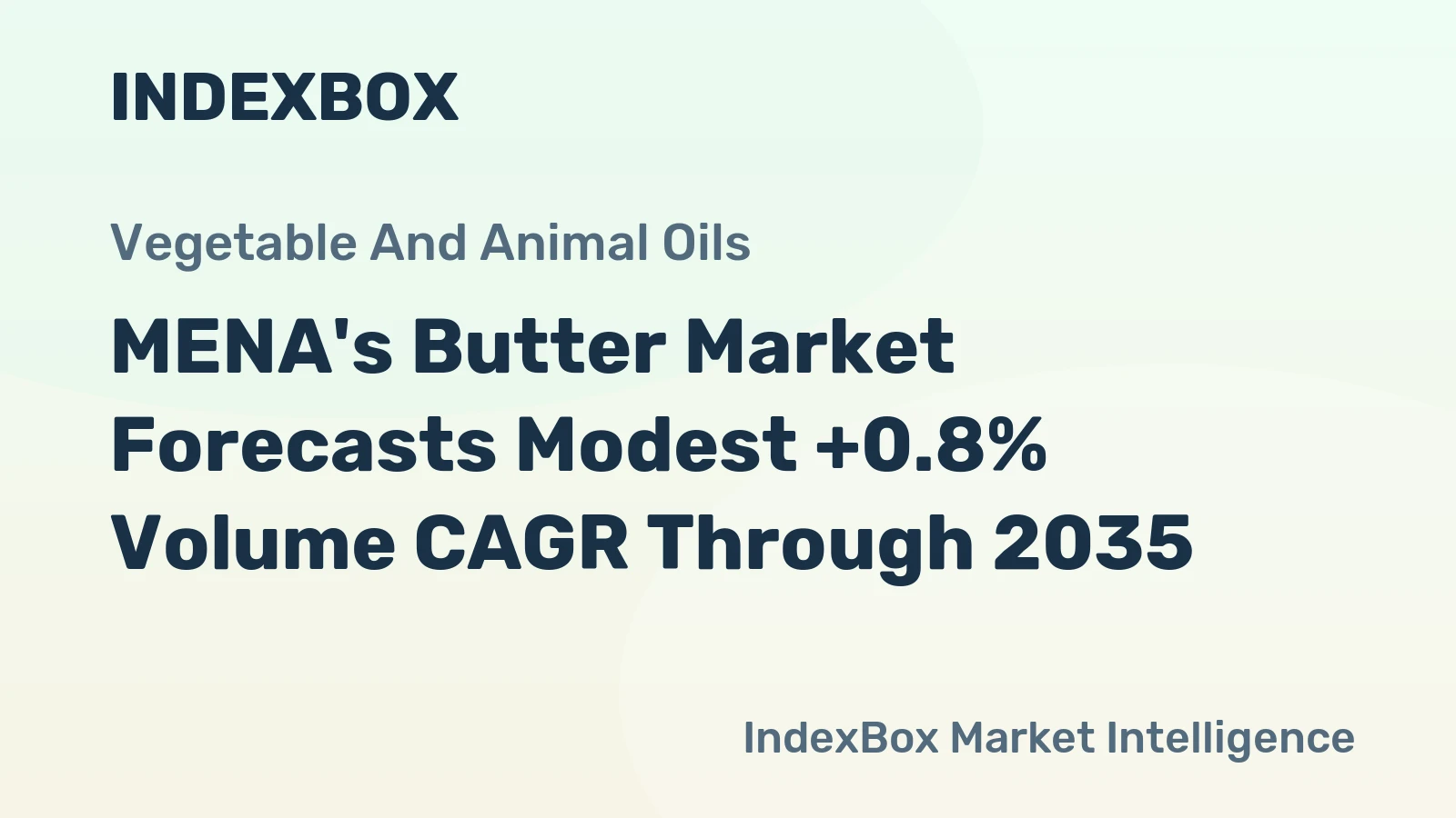 MENA's Butter Market Forecasts Modest +0.8% Volume CAGR Through 2035