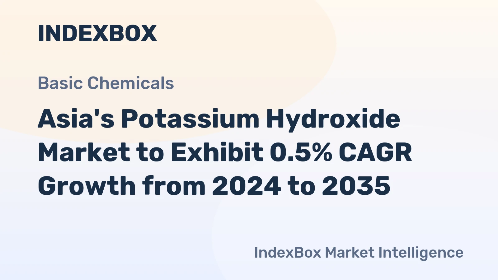 Asia's Potassium Hydroxide Market to Exhibit 0.5% CAGR Growth from 2024 to 2035