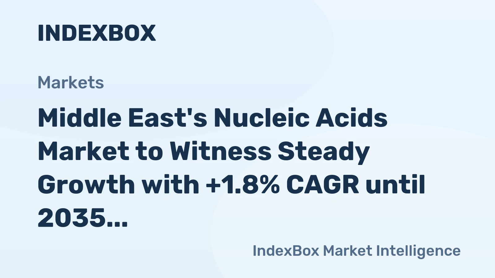 Middle East's Nucleic Acids Market to Witness Steady Growth with +1.8% CAGR until 2035, Reaching $2B