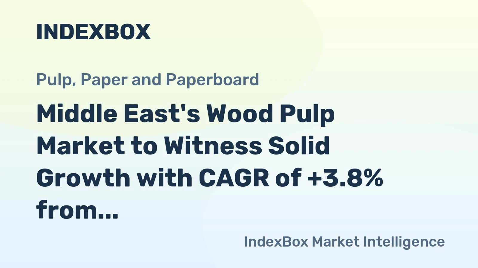 Middle East's Wood Pulp Market to Witness Solid Growth with CAGR of +3.8% from 2024 to 2035