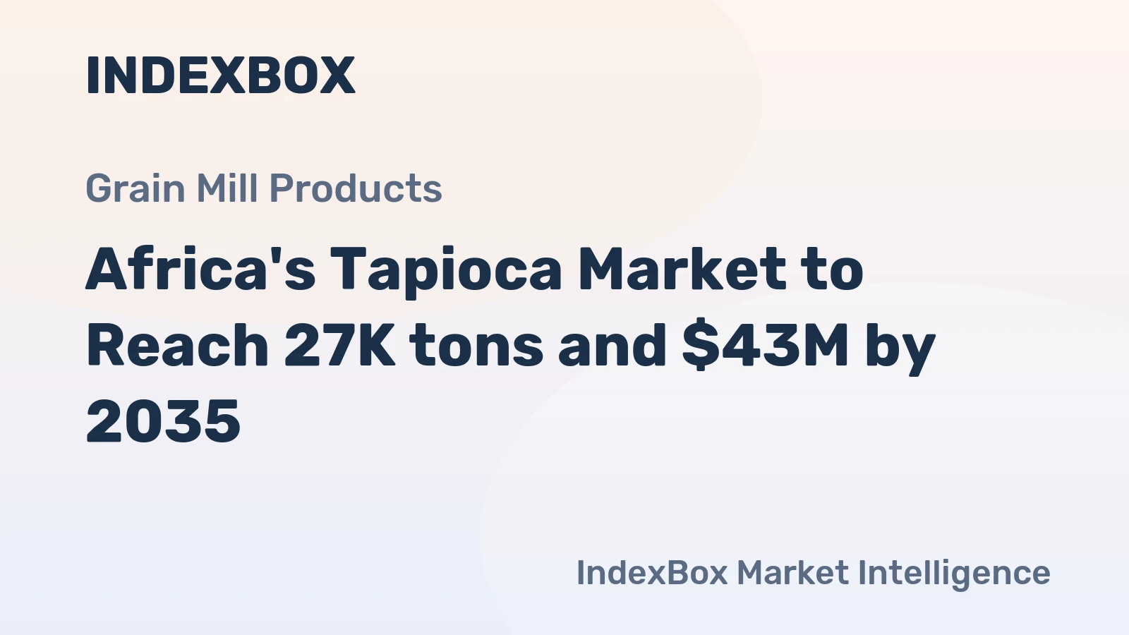 Africa's Tapioca Market to Reach 27K tons and $43M by 2035