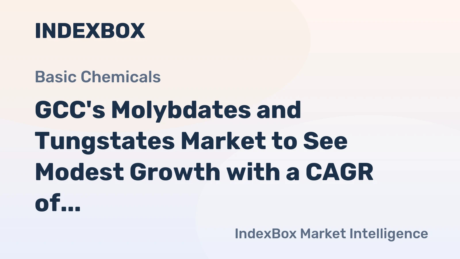 GCC's Molybdates and Tungstates Market to See Modest Growth with a CAGR of +0.5% Through 2035