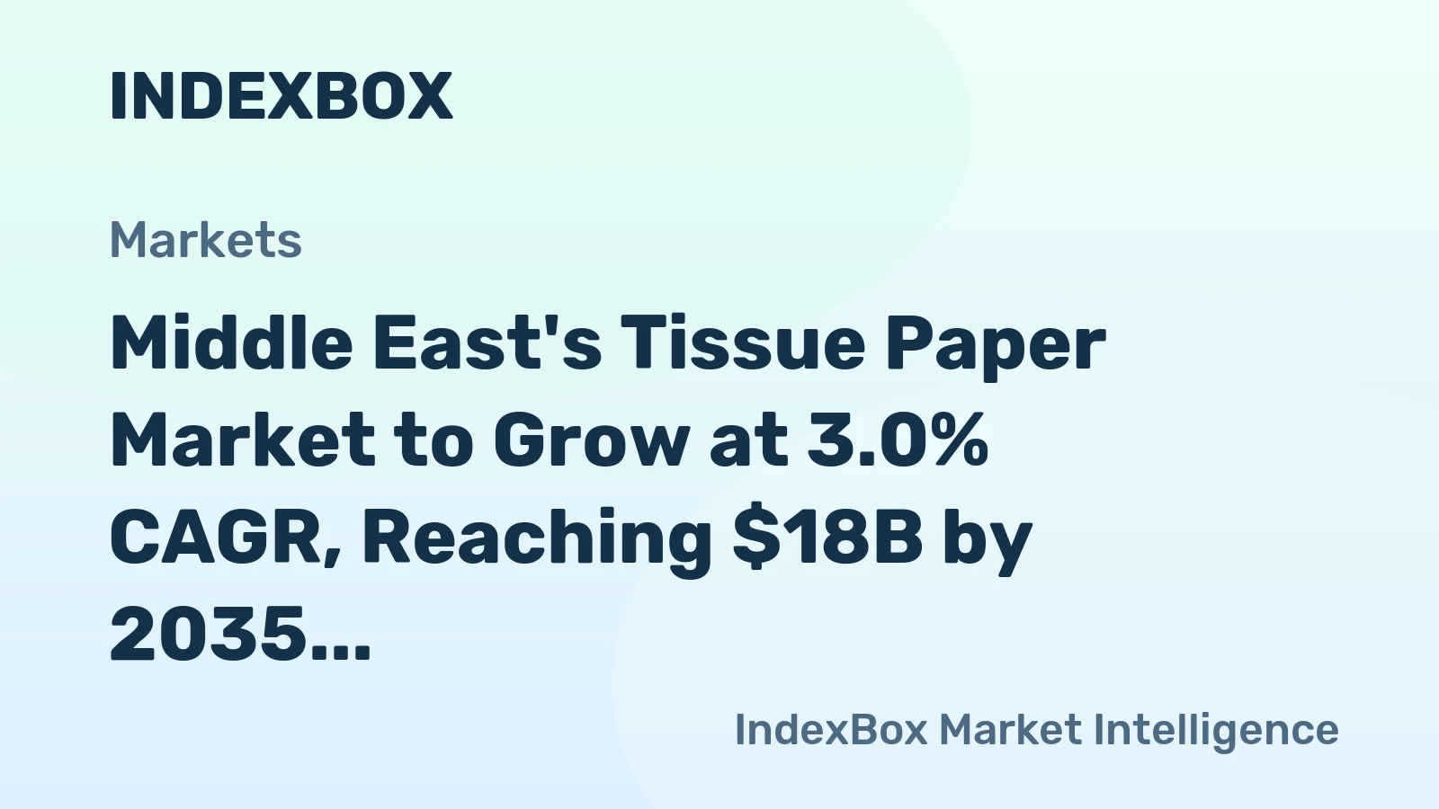 Middle East's Tissue Paper Market to Grow at 3.0% CAGR, Reaching $18B by 2035